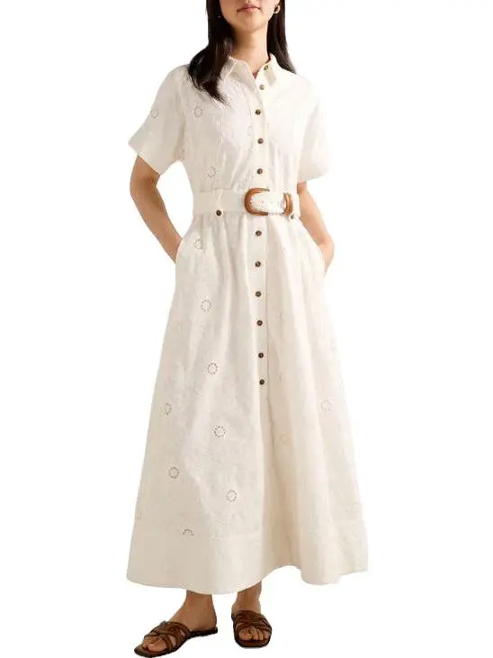EVER NEW Cotton Maxi Shirtdress - Porcelain