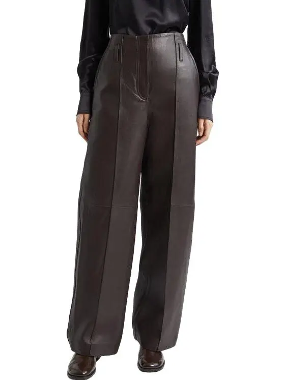 A.L.C. Liam Pintuck Leather Pants - Bordeaux