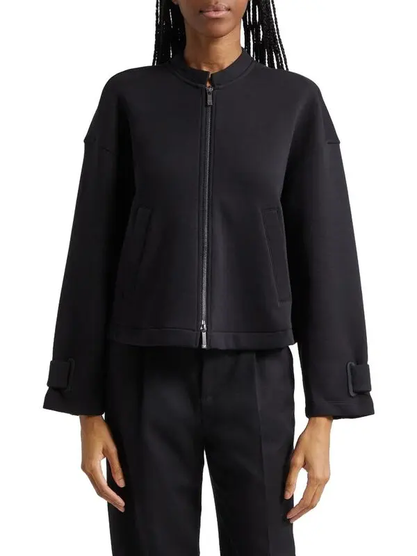 Emporio Armani Jersey Bomber Jacket - Solid Black