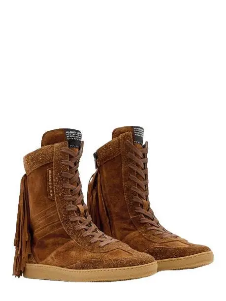 ALLSAINTS Louise Fringe High-top Sneakers - Tan Brown