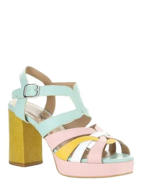 Fly London Etir Platform Sandals - Yellow Multi