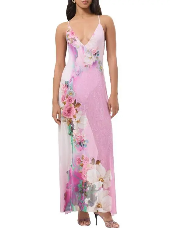 AFRM Rivka Printed Maxi Dress - Marble Floral