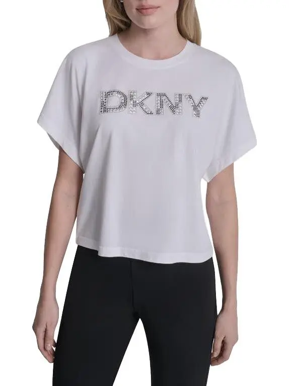 Dkny Logo Graphic Cotton-blend T-shirt - White