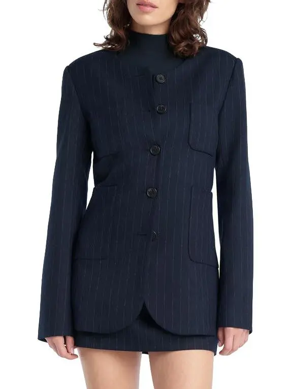 FAVORITE DAUGHTER Pinstripe Jacket - Navy Pinstripe