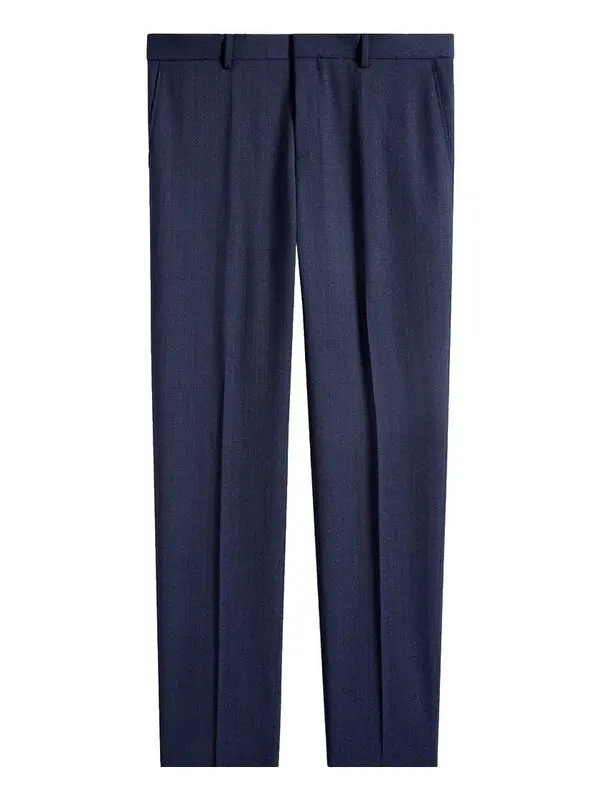 BOSS Slim Fit Virgin Wool Dress Pants - Dark Blue