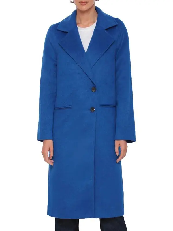 Avec Les Filles Single-breasted Notched Collar Coat - Lapis