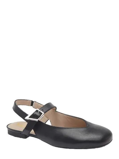 WONDERS Round-toe Slingback Flats - Sauv.black