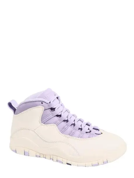 JORDAN Air Retro Basketball Sneakers - Chalk/hydrangeas/wild Grape