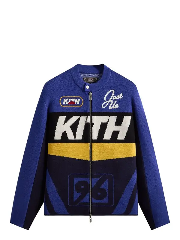 Kith Knit Moto Full Zip Jacket - Blue