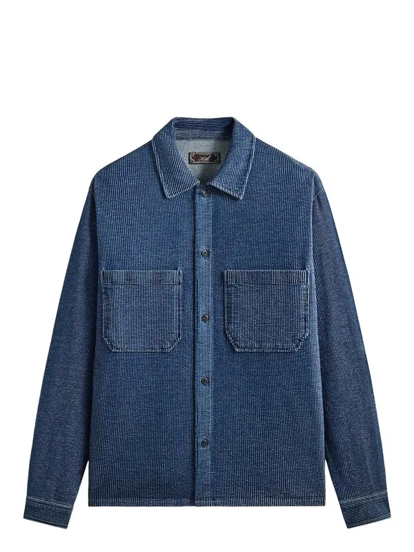 Kith Railroad Stripe Overshirt - Blue