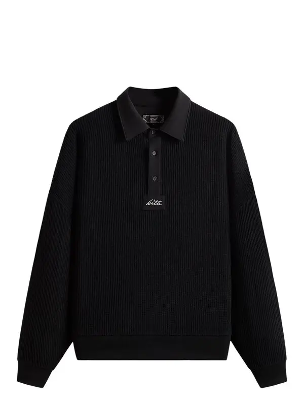 Kith Rib Stitch Ronin Henley Sweater - Black