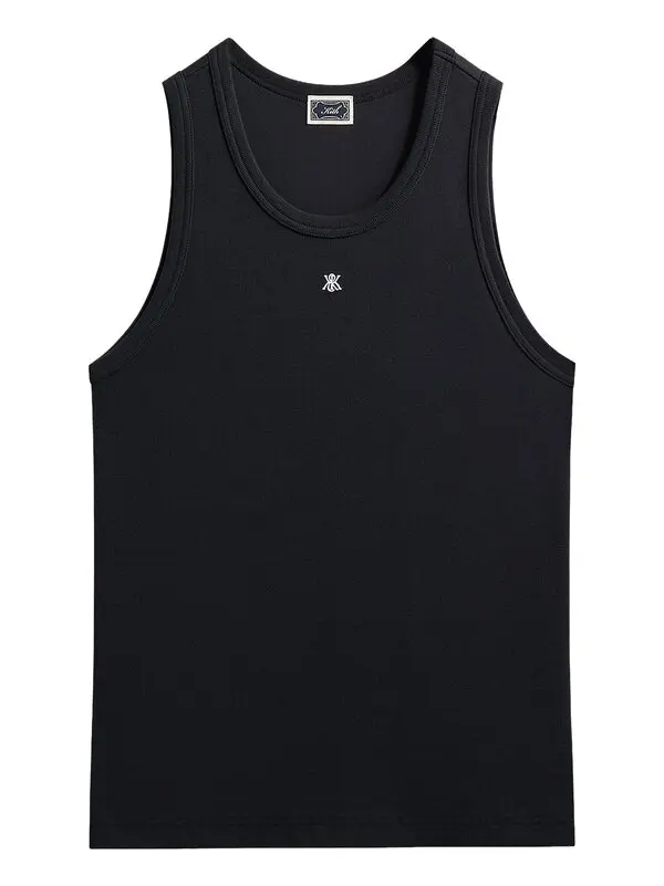 Kith Crest Ribbed Tank - Black
