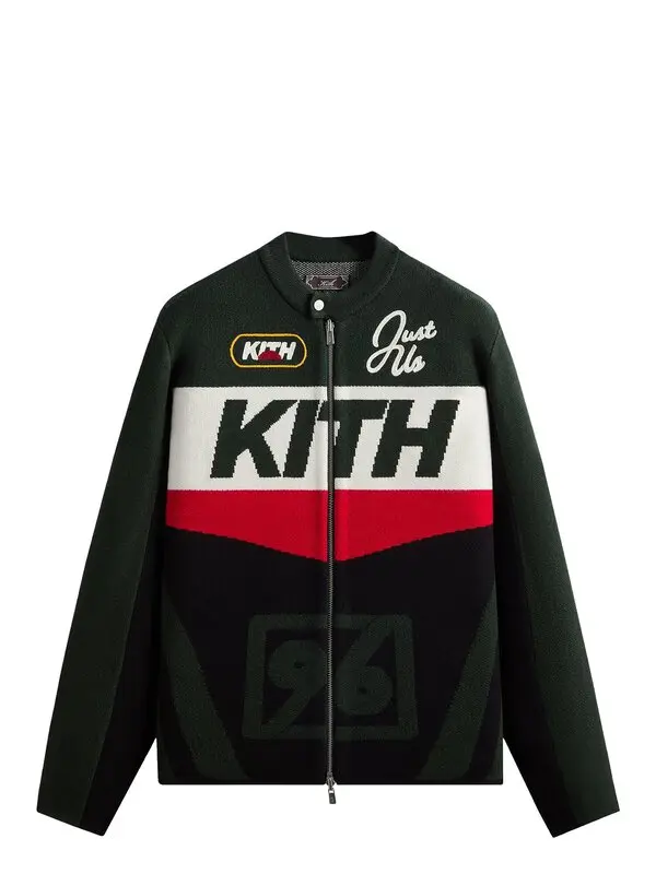 Kith Knit Moto Full Zip Jacket - Green
