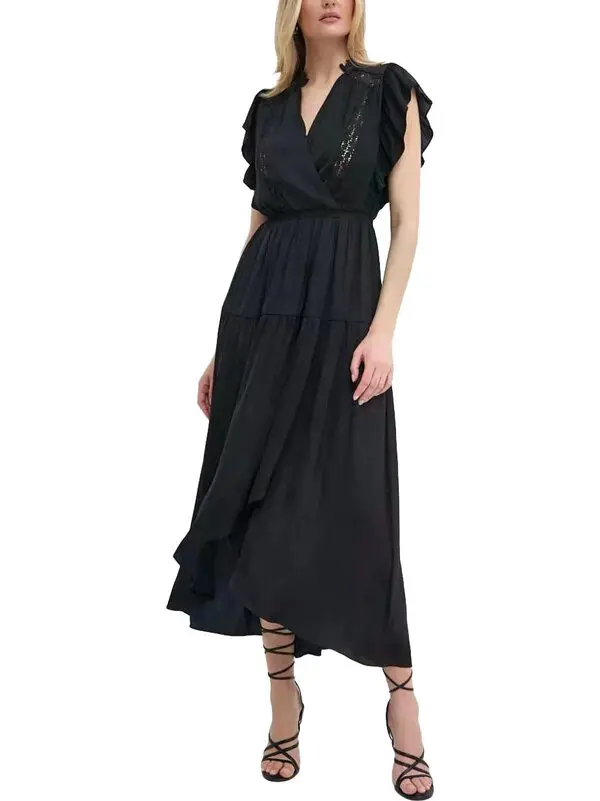 MORGAN Ruffled Lace Midi Dress - Blue