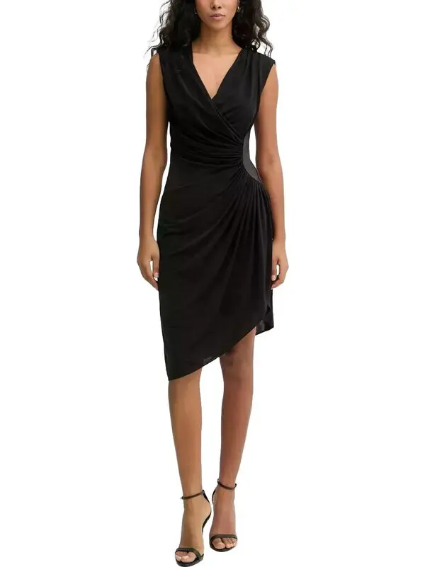 Karl Lagerfeld Wrap-detail Midi Dress - Black
