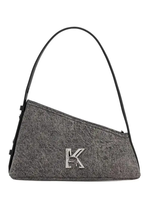Karl Lagerfeld Geo Denim Shoulder Bag - Black