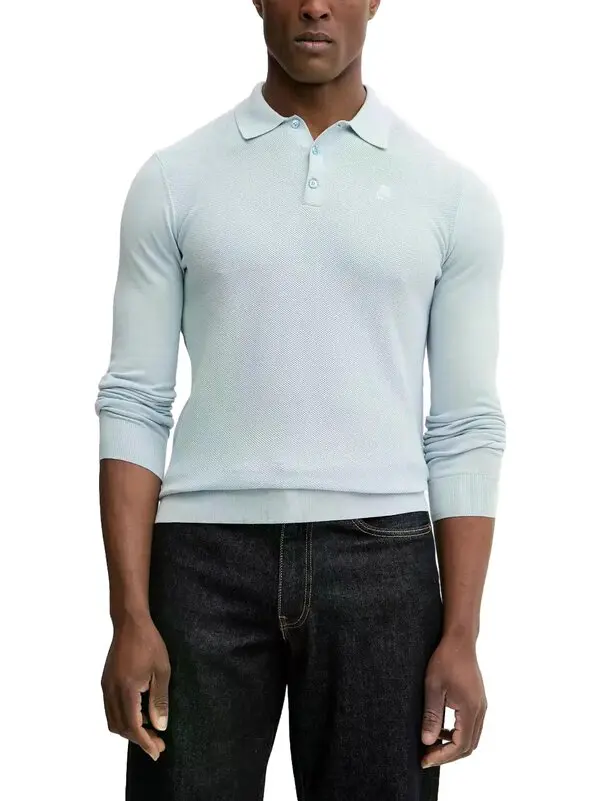 Karl Lagerfeld Button Polo Shirt - Blue