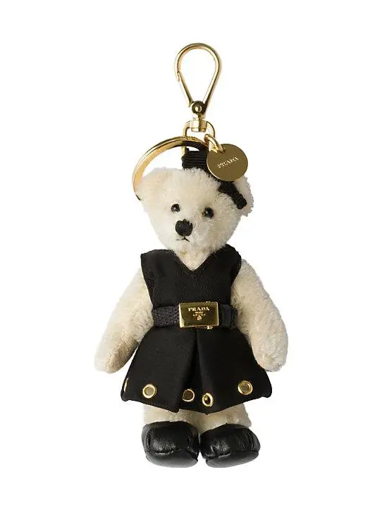 Prada Teddy Keychain Charm - White