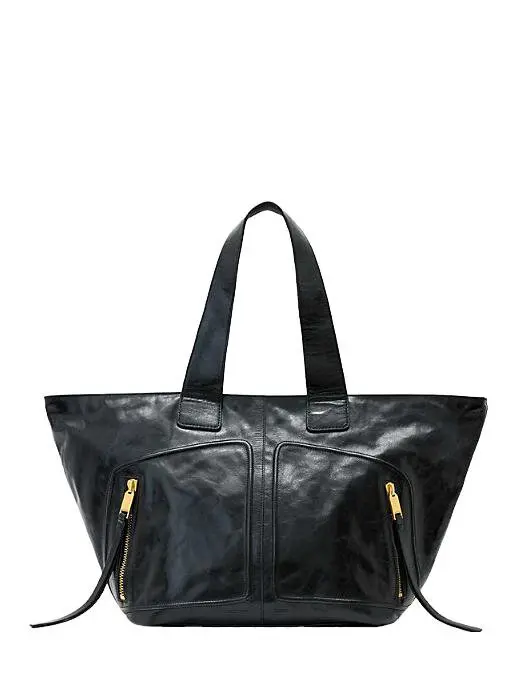 ALLSAINTS Jean Rey Leather Tote Bag - Black