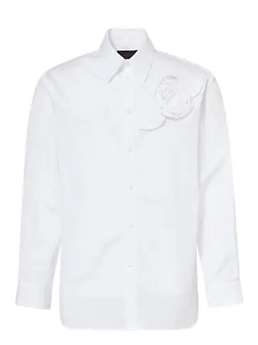 Simone Rocha Pressed Rosette Cotton Shirt - White