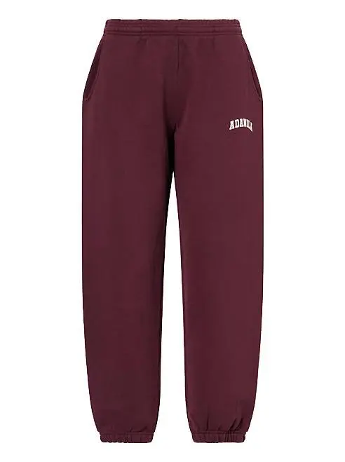 ADANOLA Varsity Straight-leg Cotton-jersey Jogging Bottoms - Drk Chry/marsh-white