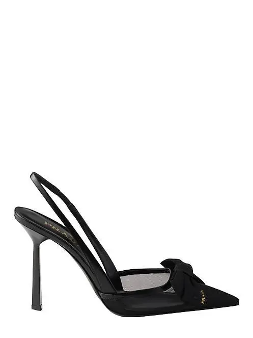 Prada Mesh Slingback Pumps - Black