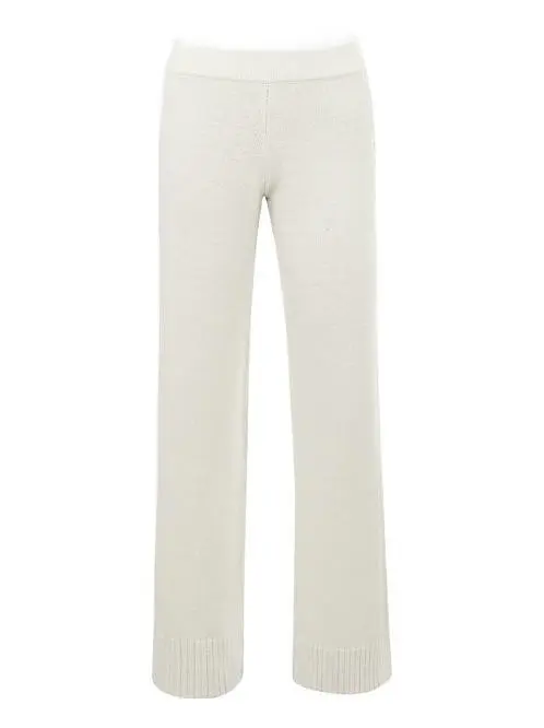 House Of Cb Lara Straight-leg Merino-wool Trousers - Ivory