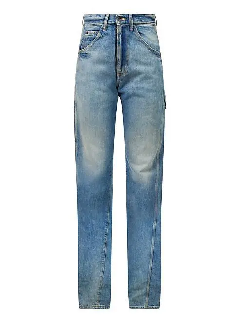 MAISON MARGIELA Patch-pocket Straight-leg Denim Jeans - Light Blue Indigo