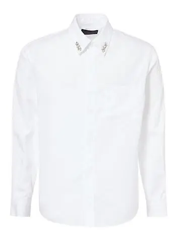 Simone Rocha Crystal-embellished Cotton Shirt - White/pearl/clear
