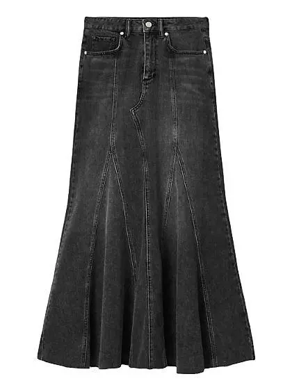 ALLSAINTS Alma High-rise Maxi Skirt - Washed Black