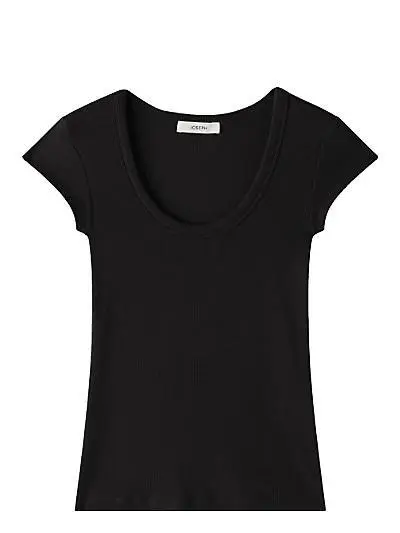 JOSEPH Saba Round-neck Top - Black