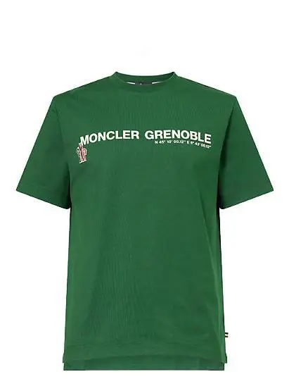 Moncler Logo-embossed Relaxed-fit Cotton T-shirt - Olive
