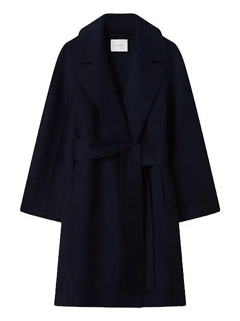 JOSEPH Costana Double-faced Wool And Cashmere Coat - Navy