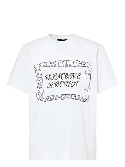Simone Rocha Pillowcase Graphic-print Cotton T-shirt - White/black