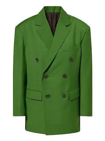 Issey Miyake Palindrome Single-breasted Wool-blend Blazer - Dark Green