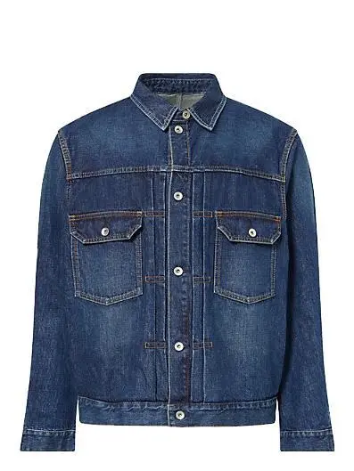 Sacai Paneled Denim Jacket - Blue