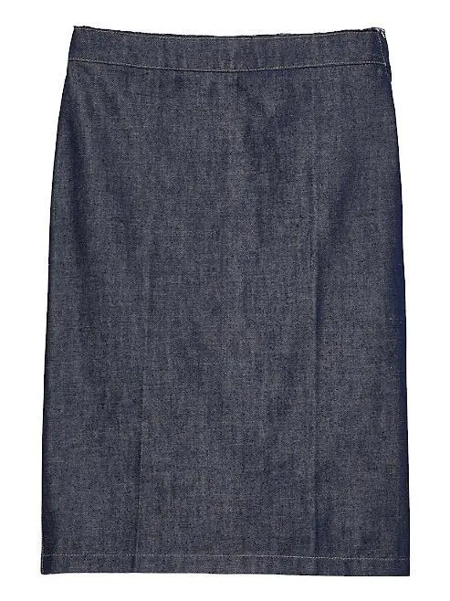 Prada Mid-rise Logo-label Denim Pencil Skirt - Blue