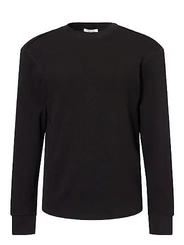 ENTIRE STUDIOS Thermal Textured Long-sleeve Cotton Top - Black