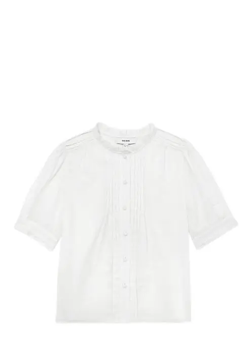 REISS Aurelia Frill-neck Cotton-muslin Top - Ivory