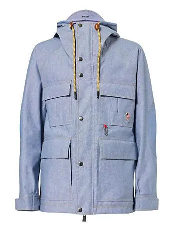 Moncler Ajaccio Hooded Cotton-blend Field Jacket - Medium Blue