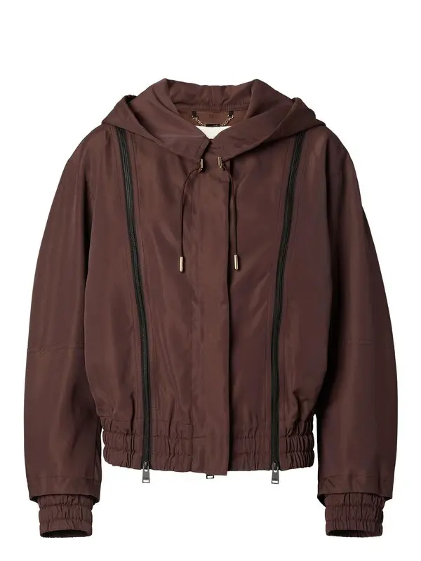 Fendi Cropped Technical Viscose Blouson - Brown