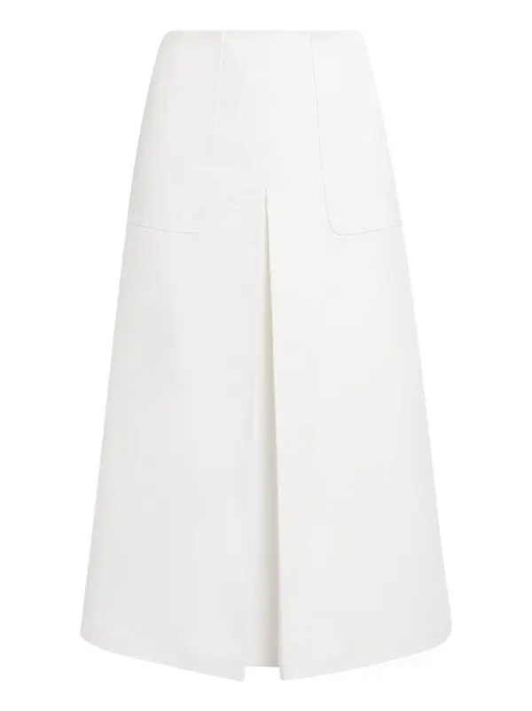 Lafayette 148 New York Cotton-blend Midi A-line Skirt - White