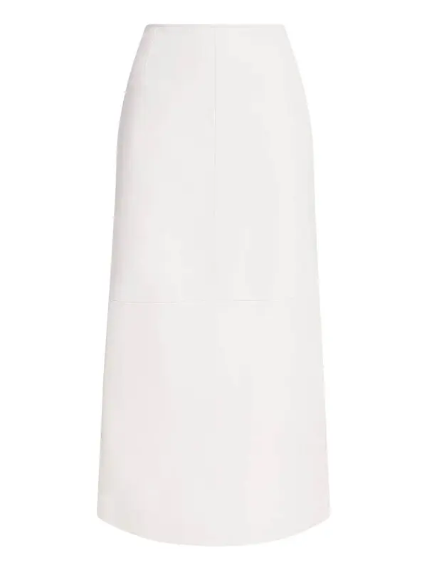 Lafayette 148 New York Lambskin Midi Skirt - White