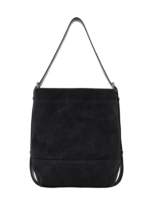 LEMAIRE Belted Tie-dye Cotton Canvas Small Tote - Black