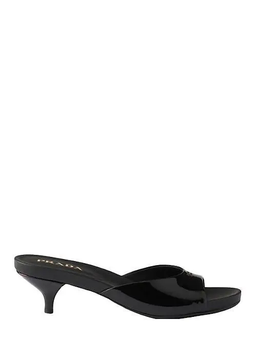Prada Patent Leather Mules - Black