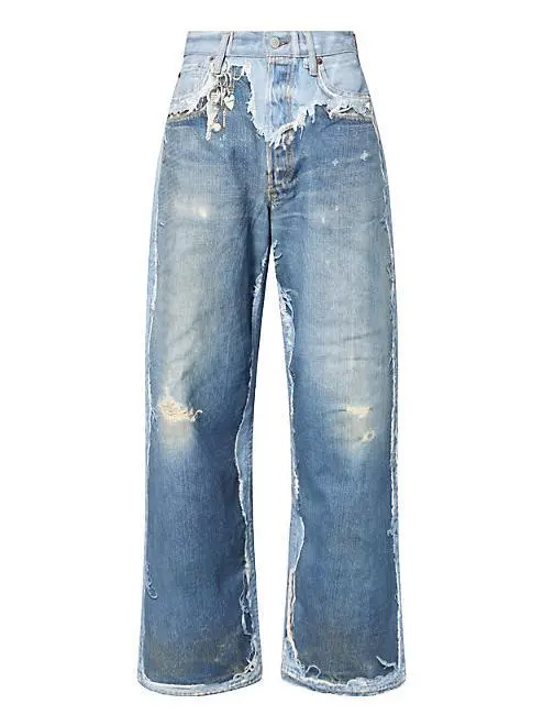Acne Studios 1981 L'oeil Skeleton Wide-leg Denim Jeans - Mid Blue