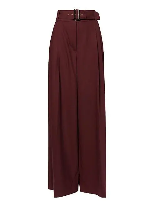 Zimmermann Luna Tailored Wool-blend Trousers - Mahogany