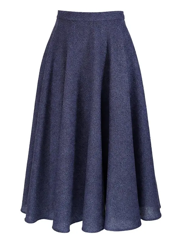 Lena Hoschek Catherine Virgin Wool Midi Skirt - Blue