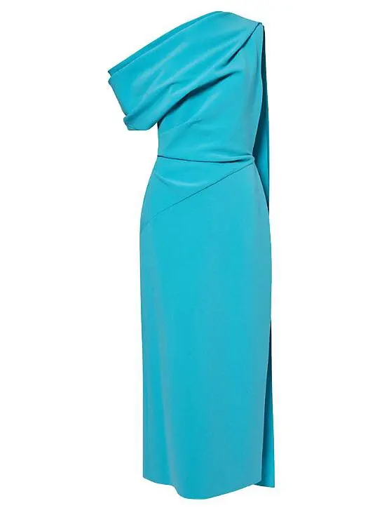 ROKSANDA Maite Draped Woven Maxi Dress - Azure
