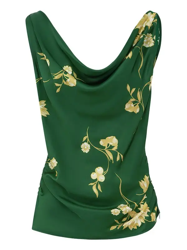 LEO LIN Zuri Embellished Top - Dark Green